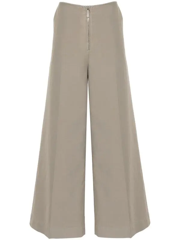 TOTEME Cotton Wide-leg Trousers - Grey