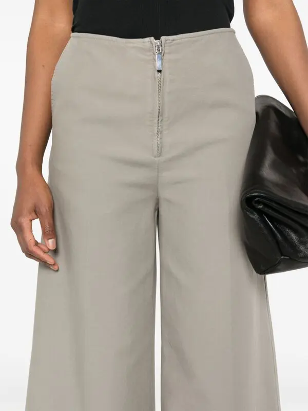 TOTEME Cotton Wide-leg Trousers - Grey