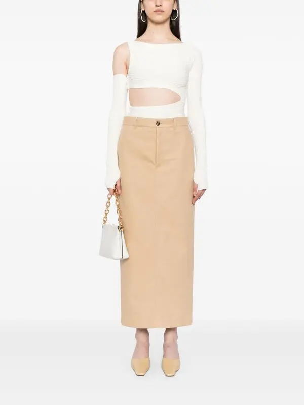Wardrobe.NYC Drill Column Maxi Skirt - Brown