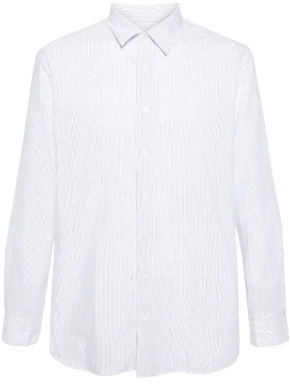 LARDINI Striped Linen-blend Shirt - White