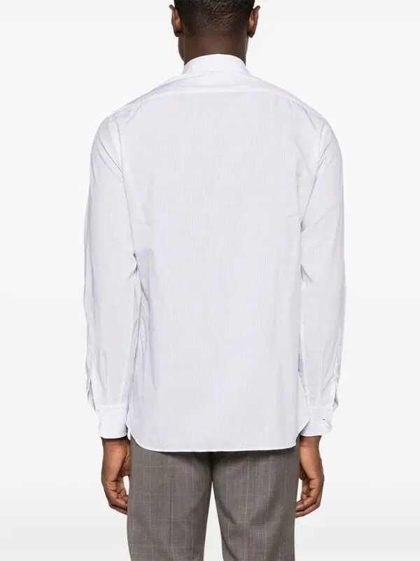 LARDINI Striped Linen-blend Shirt - White