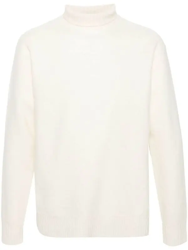 JIL SANDER Roll-neck Boiled Wool Jumper