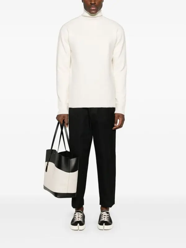 JIL SANDER Roll-neck Boiled Wool Jumper