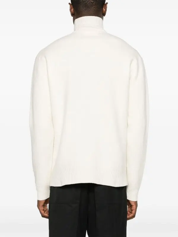 JIL SANDER Roll-neck Boiled Wool Jumper