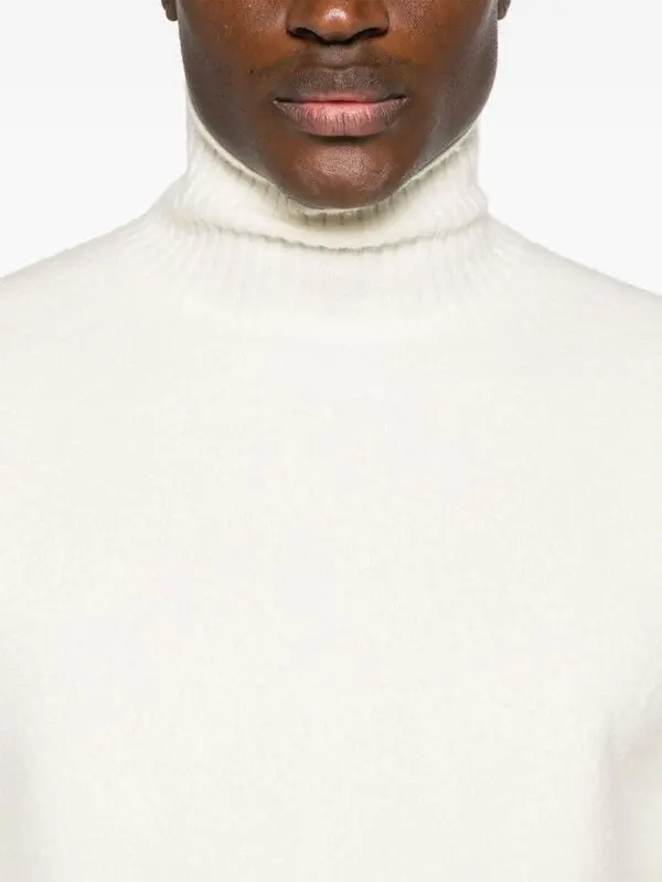 JIL SANDER Roll-neck Boiled Wool Jumper