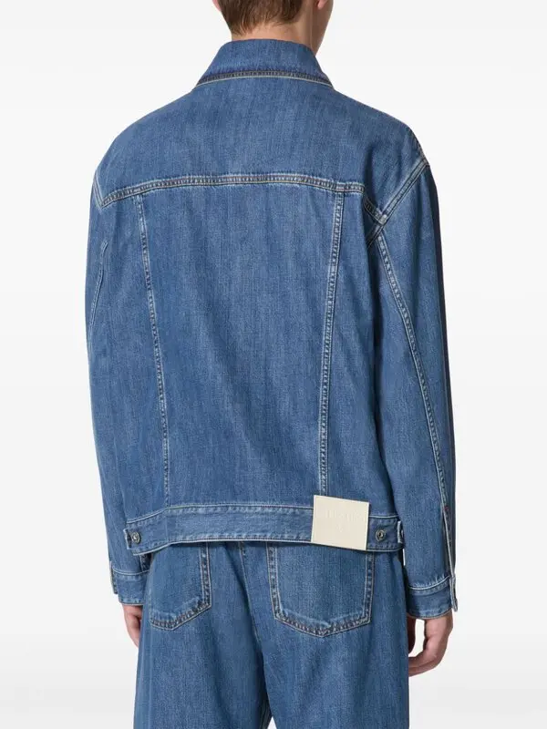Valentino Garavani Logo-appliqué Denim Jacket - Blue