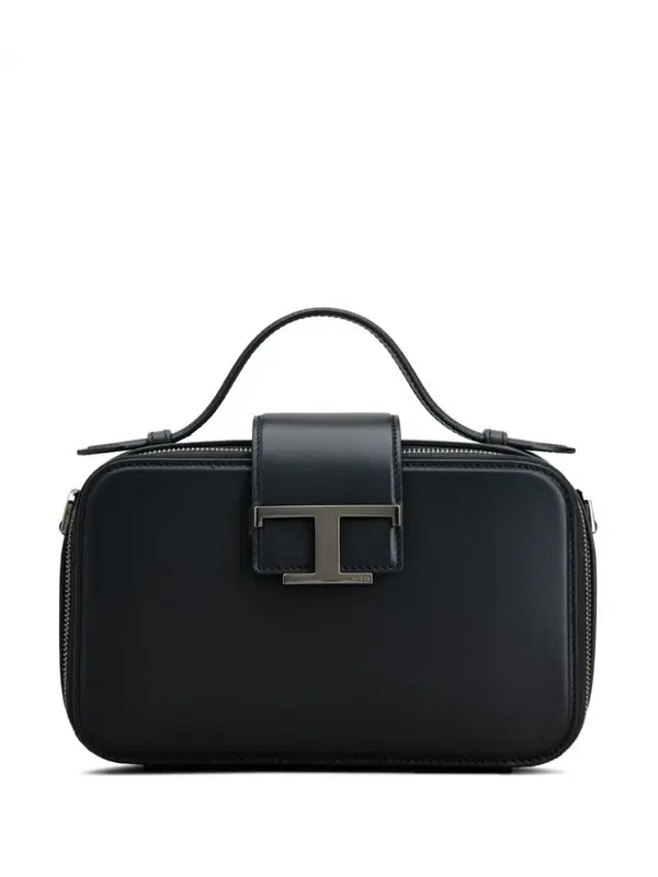 TOD'S T-plaque Leather Camera Bag - Black