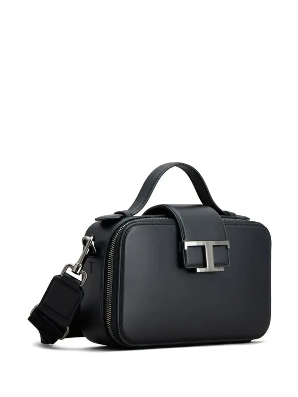 TOD'S T-plaque Leather Camera Bag - Black