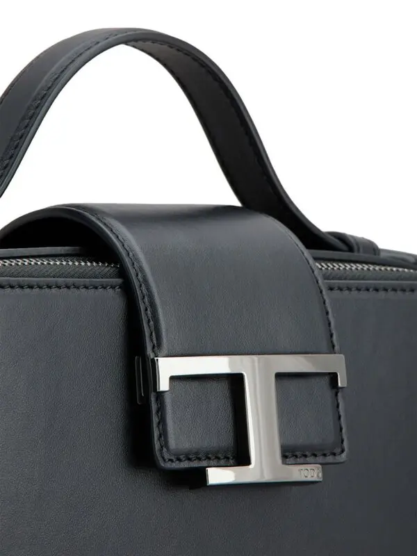 TOD'S T-plaque Leather Camera Bag - Black