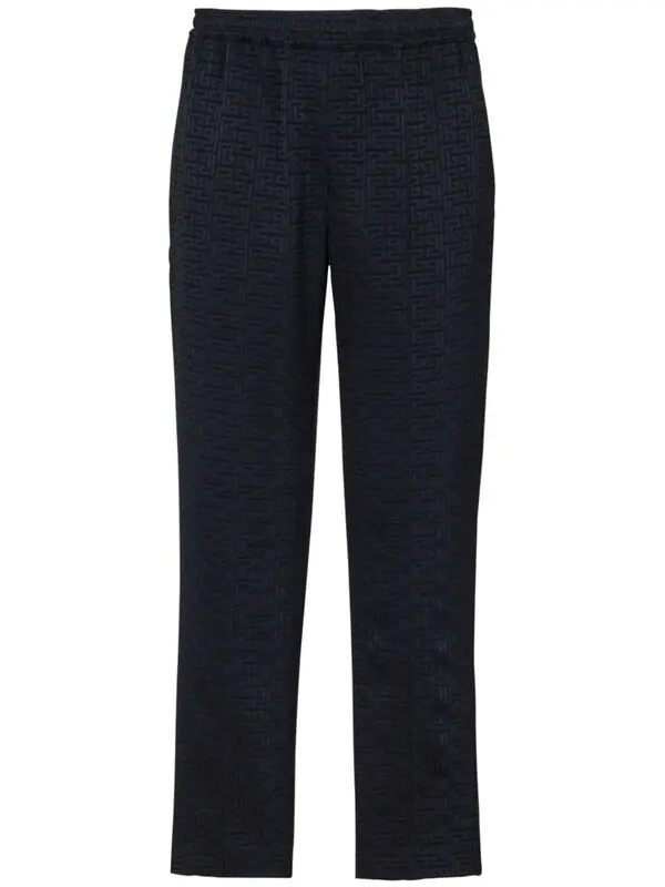 Balmain Pb Labyrinth Jacquard Trousers - Blue