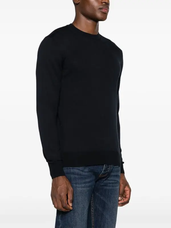BALLANTYNE Crew-neck Knitted Jumper - Blue