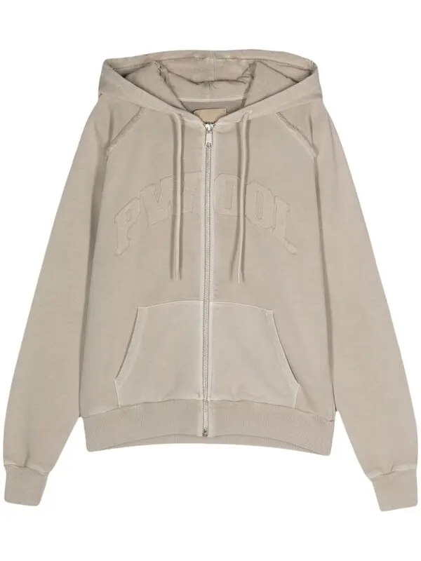 Paloma Wool Logo-Appliqué Zipped Hoodie - Grey | Editorialist
