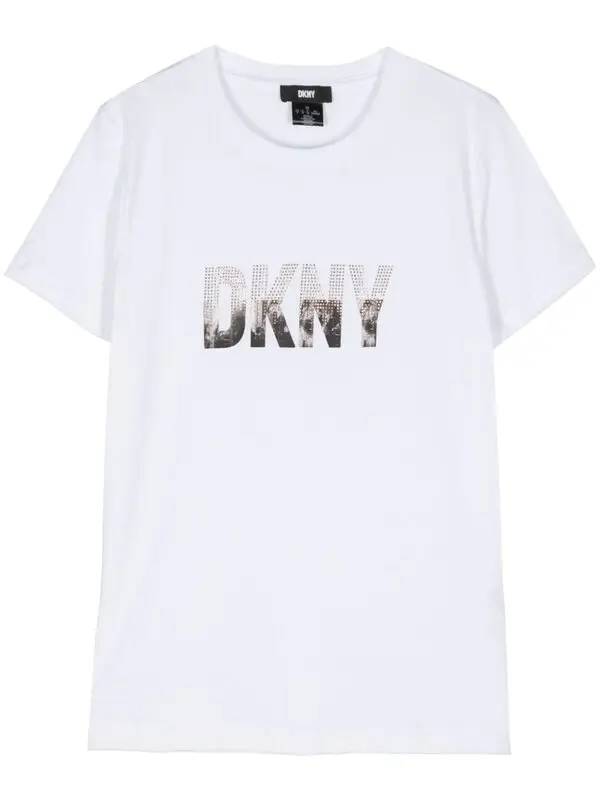 Dkny Rhinestone-embellished Logo T-shirt