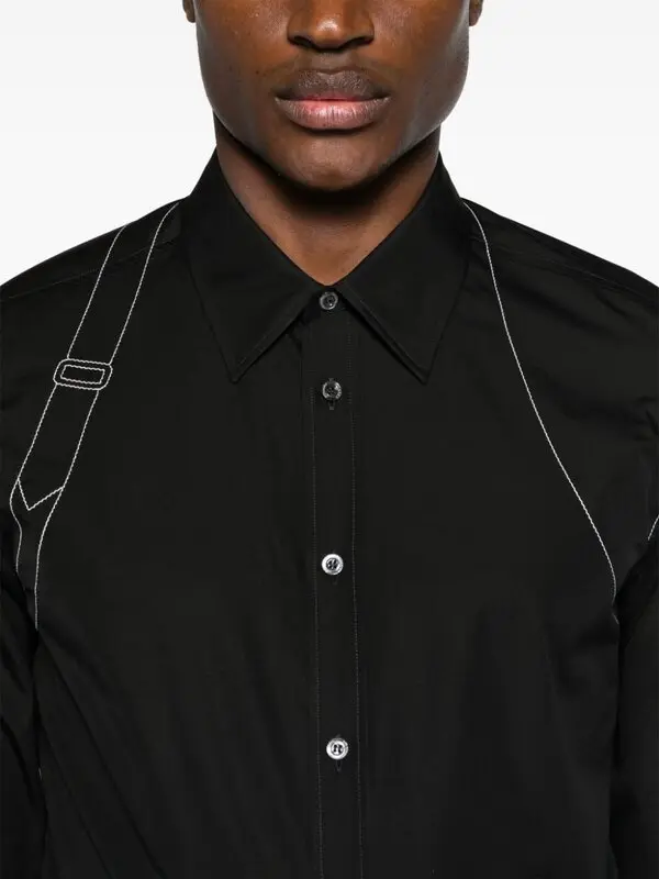 Alexander McQueen Decorative-stitching Cotton Shirt