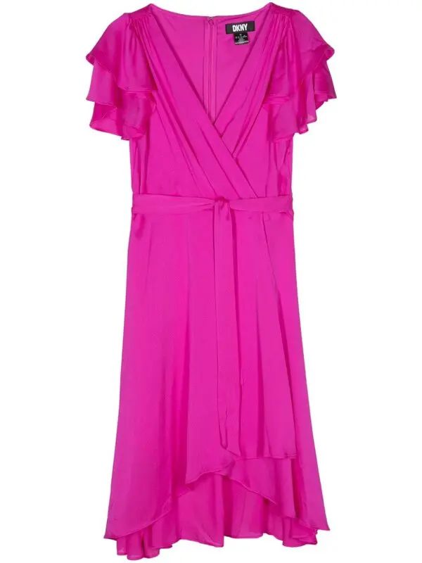 Dkny Ruffle-detail Midi Dress