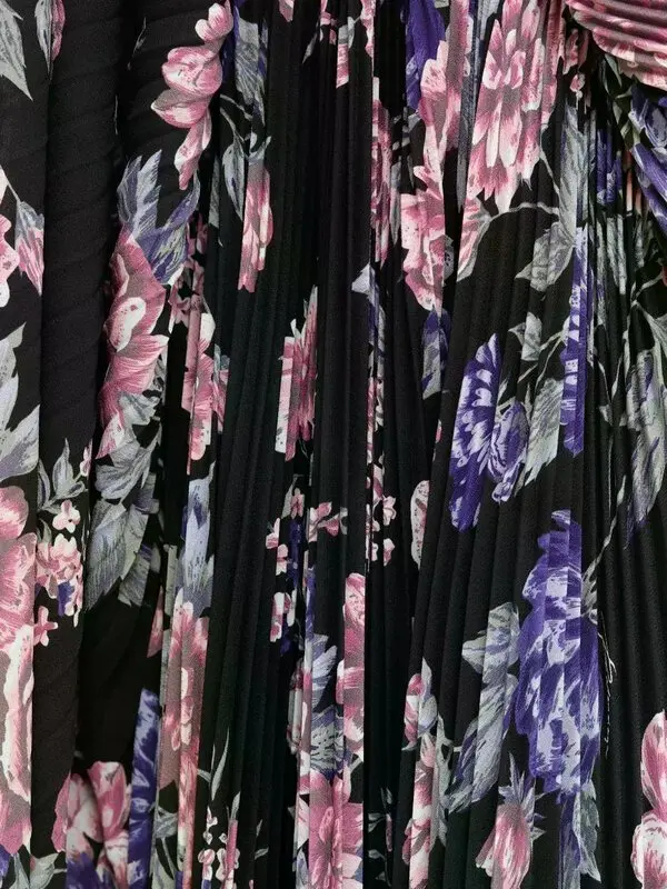 Balenciaga Floral-print Pleated Maxi Dress