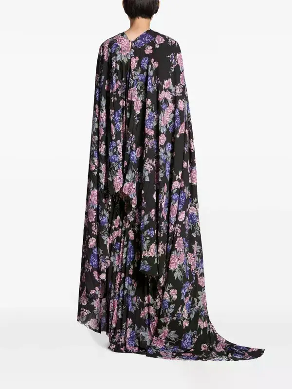 Balenciaga Floral-print Pleated Maxi Dress