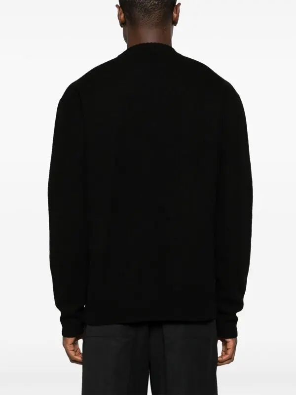 JIL SANDER Crew-neck Boiled Wool Jumper - Black