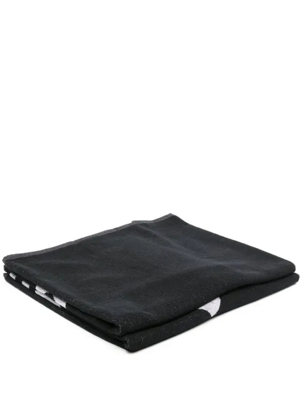 Adidas Extra-large Trefoil-jacquard Towel - Black