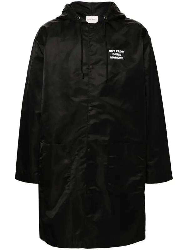 Drole De Monsieur Press-stud Hooded Parka - Black