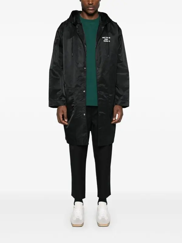 Drole De Monsieur Press-stud Hooded Parka - Black
