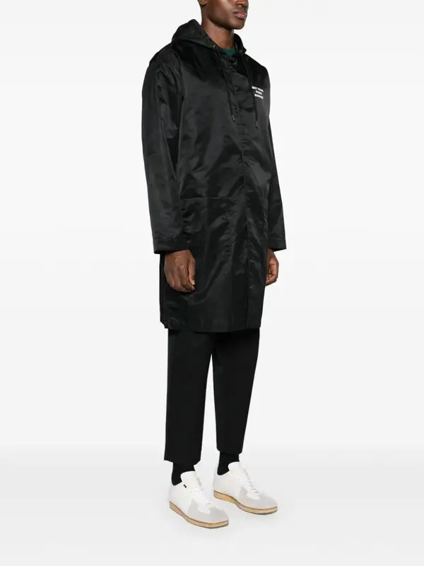 Drole De Monsieur Press-stud Hooded Parka - Black