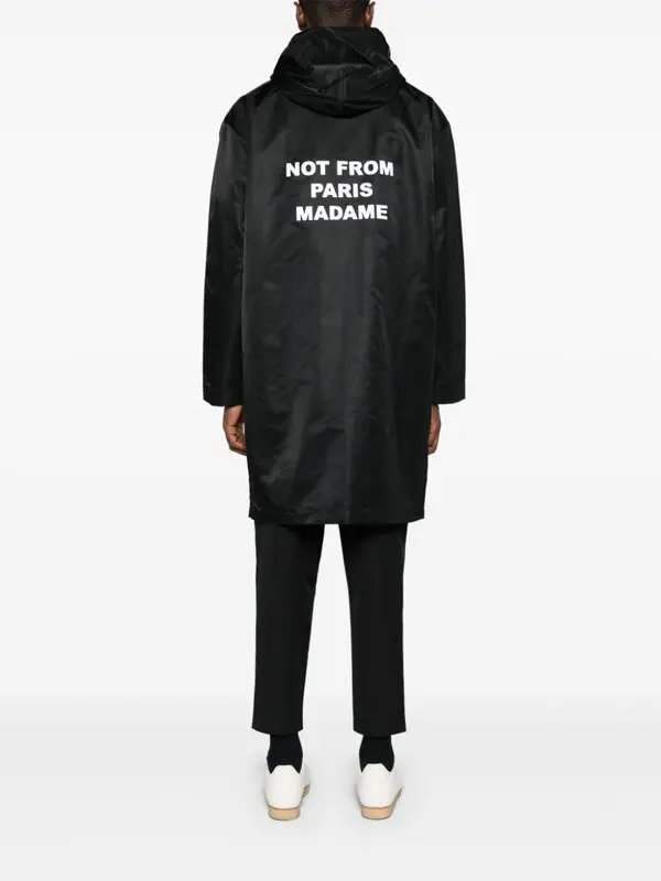 Drole De Monsieur Press-stud Hooded Parka - Black