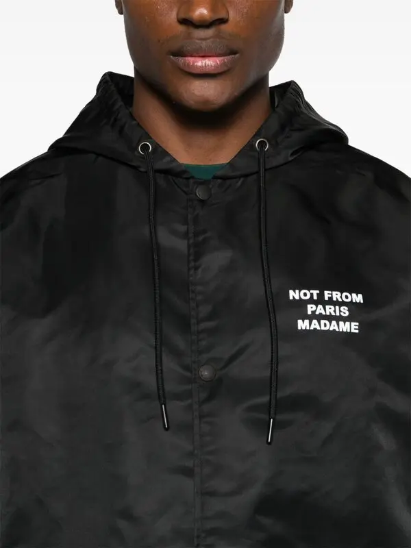 Drole De Monsieur Press-stud Hooded Parka - Black