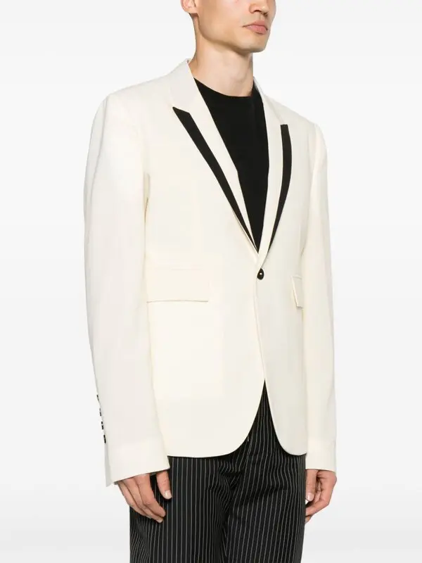 SAPIO Contrasting-trim Single-breasted Blazer