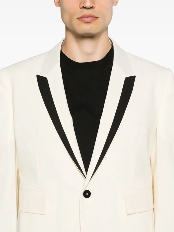 SAPIO Contrasting-trim Single-breasted Blazer