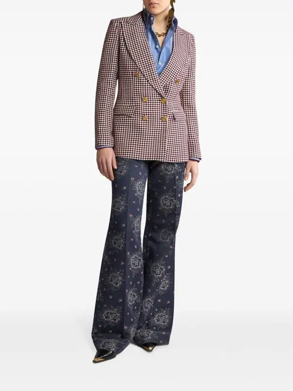 Etro Houndstooth Double-breasted Jacket - White