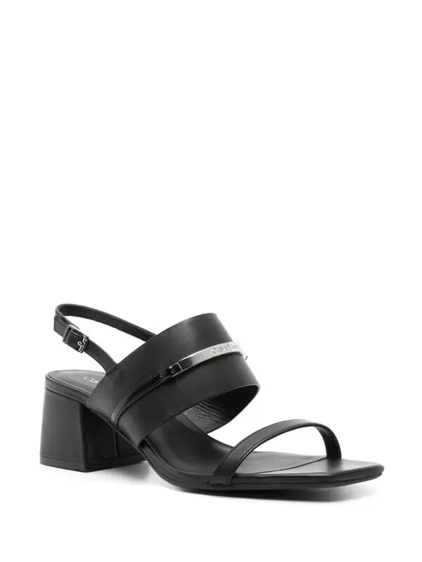 Calvin Klein 55mm Logo-plaque Leather Sandals