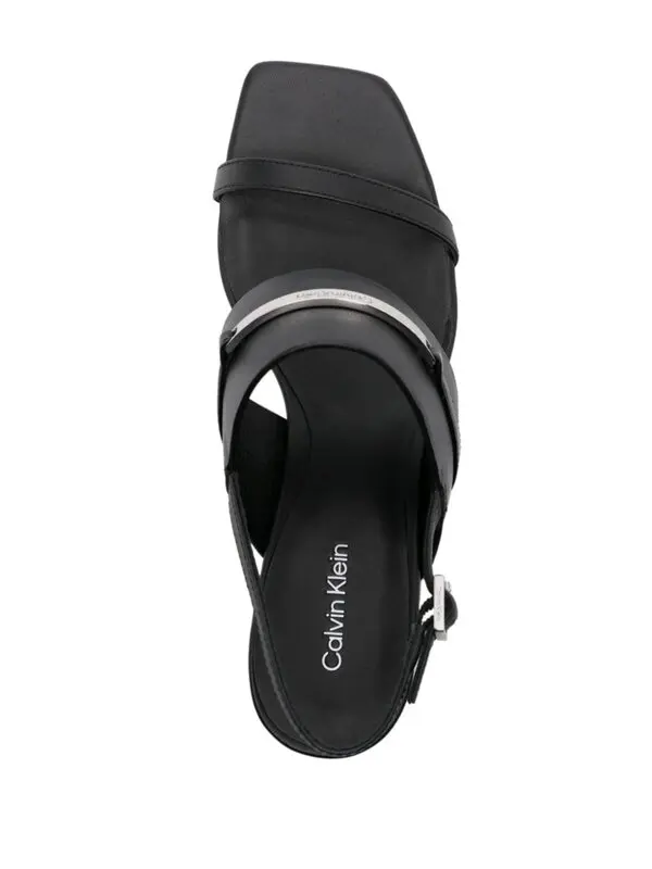Calvin Klein 55mm Logo-plaque Leather Sandals