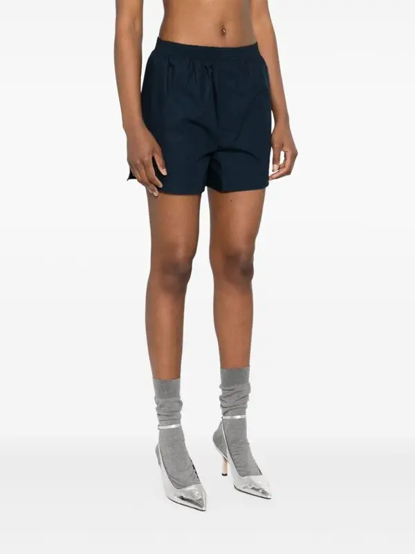 MODES Elasticated-waistband Cotton Shorts - Blue