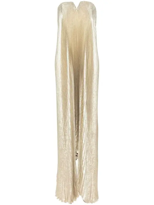 L'IDEE Black Tie Pleated Gown