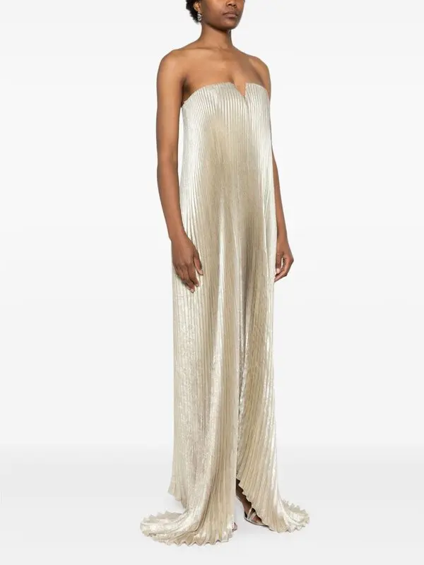 L'IDEE Black Tie Pleated Gown