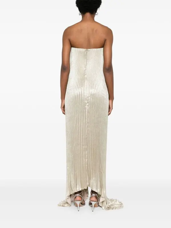 L'IDEE Black Tie Pleated Gown