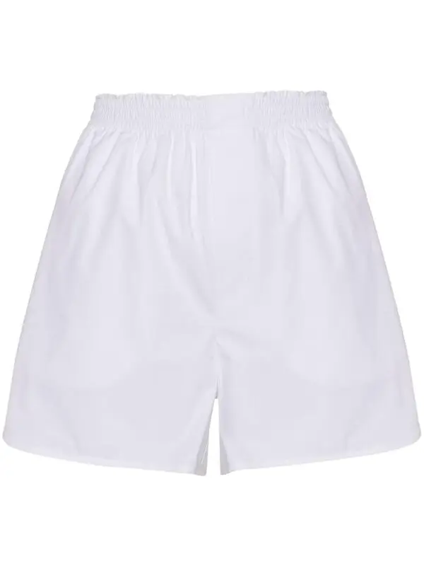 MODES Elasticated-waistband Cotton Shorts - White