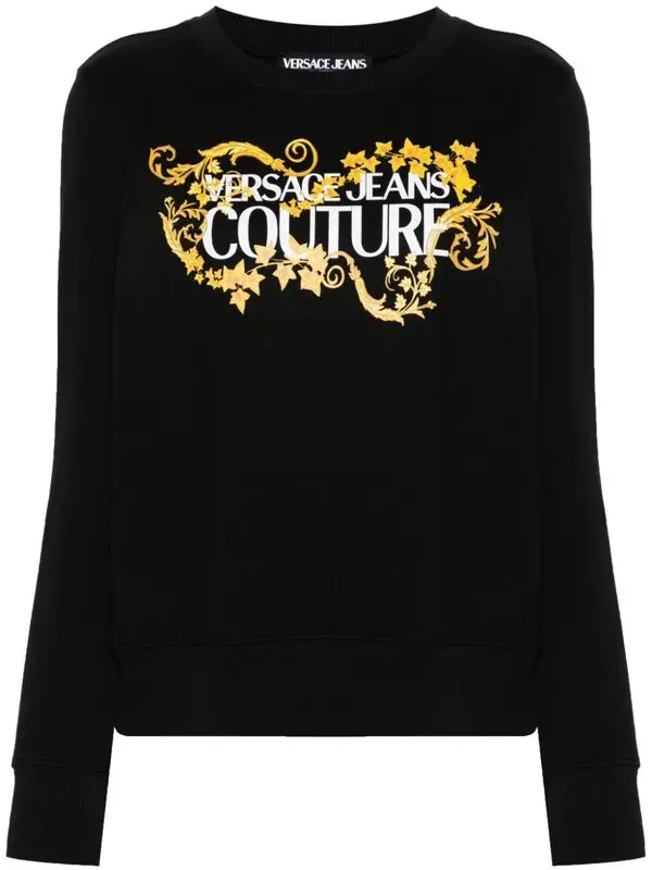 Versace Barocco Logo-print Sweatshirt - Black