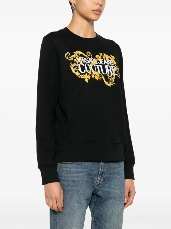 Versace Barocco Logo-print Sweatshirt - Black