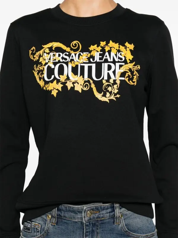 Versace Barocco Logo-print Sweatshirt - Black