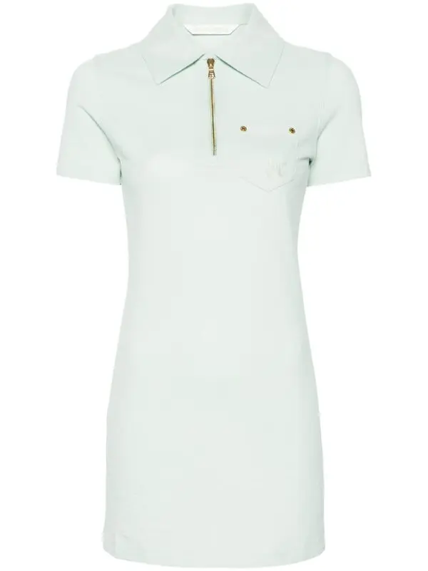 Palm Angels Cotton Piqué Polo Dress - Green