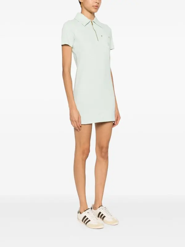 Palm Angels Cotton Piqué Polo Dress - Green