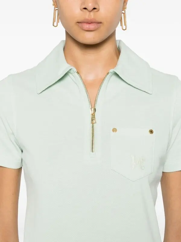Palm Angels Cotton Piqué Polo Dress - Green