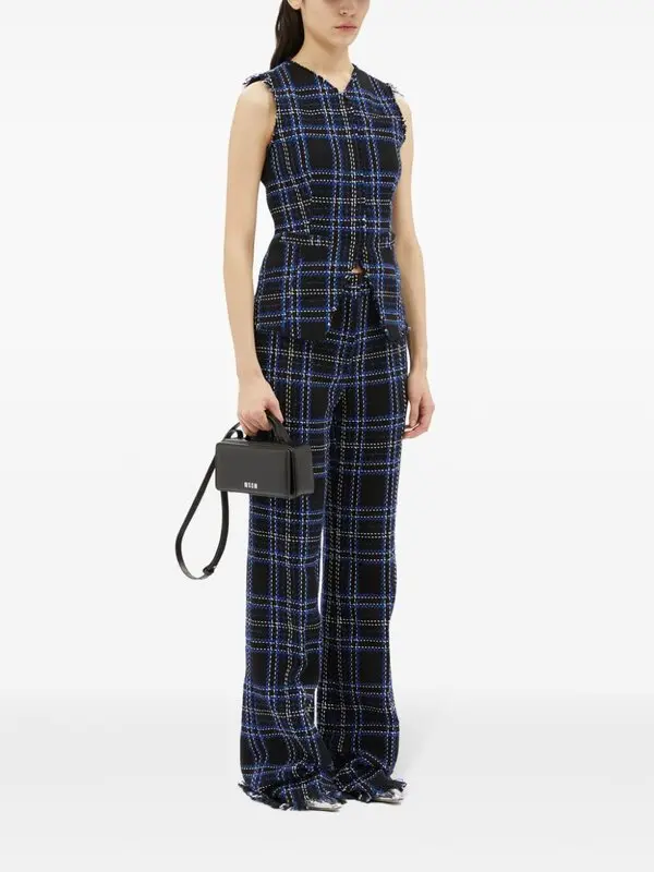 MSGM Checked Cotton Trousers