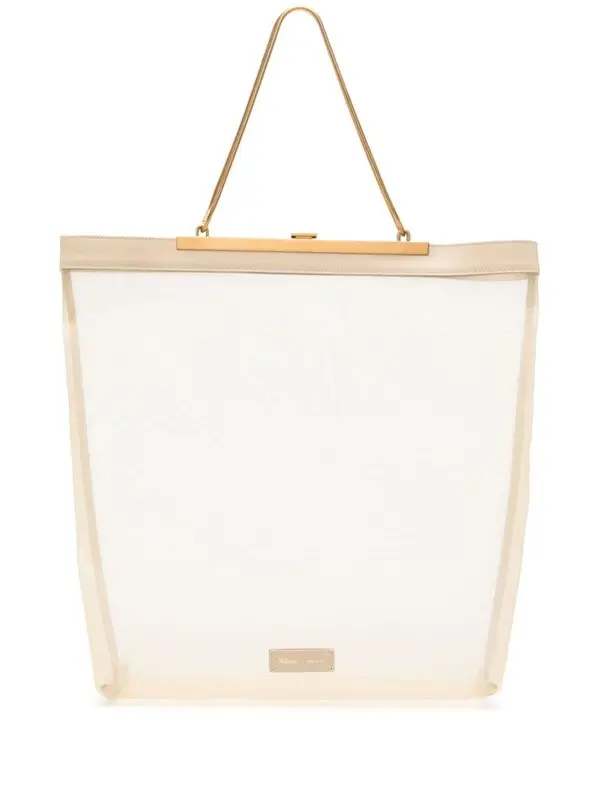 Khaite Augusta Mesh Tote Bag - Neutrals