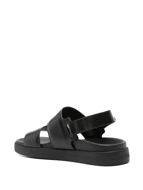 Calvin Klein Lettering Leather Sandals