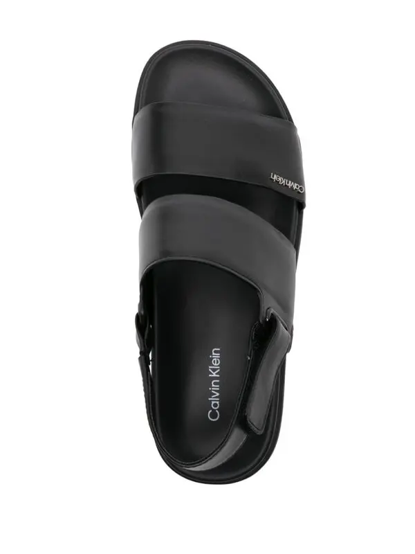 Calvin Klein Lettering Leather Sandals