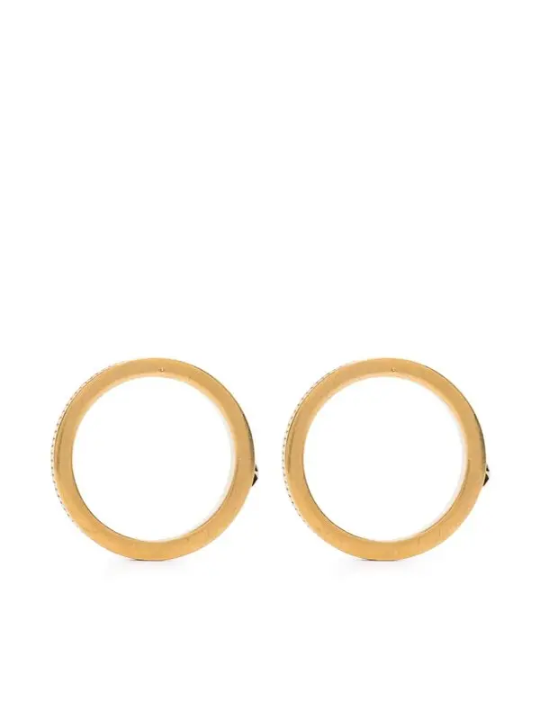 MAISON MARGIELA Engraved Circular Stud Earrings - Gold