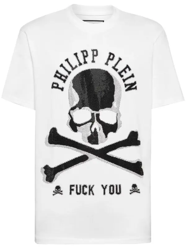 Philipp Plein Skull Crystal-embellished T-shirt - White